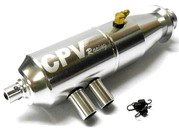 51911S 1/10 Scale RC Alloy Silver Adjustable Exhaust Pipe Muffler Two ...