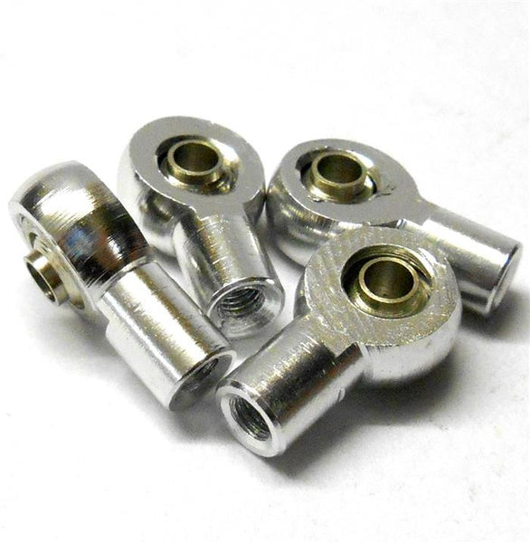L4116 1/10 Scale M3 3mm Track Rod Ends Short x 4 Silver Clockwise Righ ...