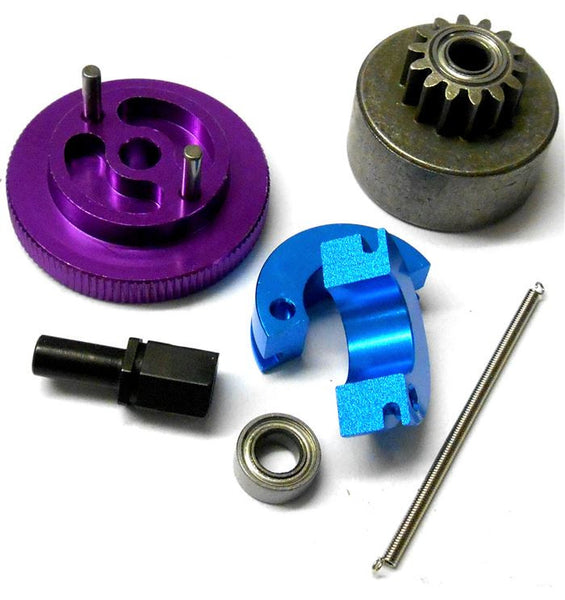 T10094 1/10 RC Alloy 2 Shoe 14T Clutch Kit Purple Flywheel / Blue Shoe ...